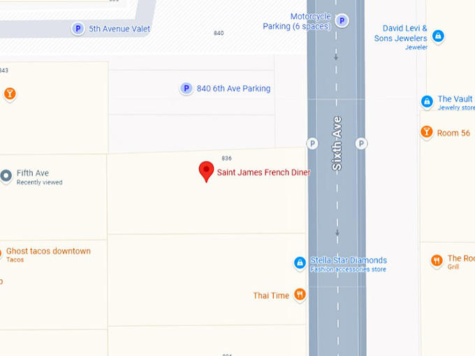 16. saint james french diner map