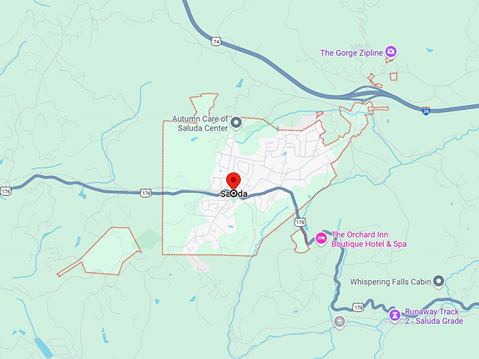 16. saluda, nc map
