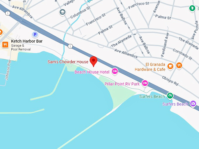 16. sam's chowder house map