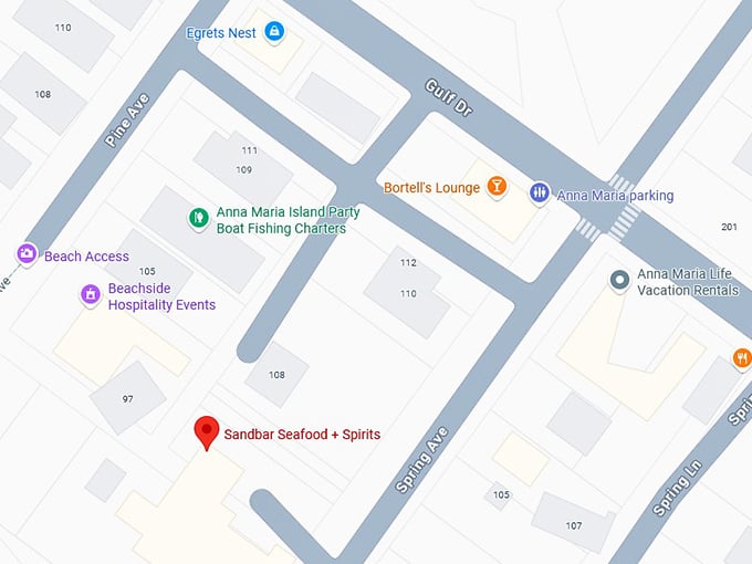 16. sandbar seafood + spirits map