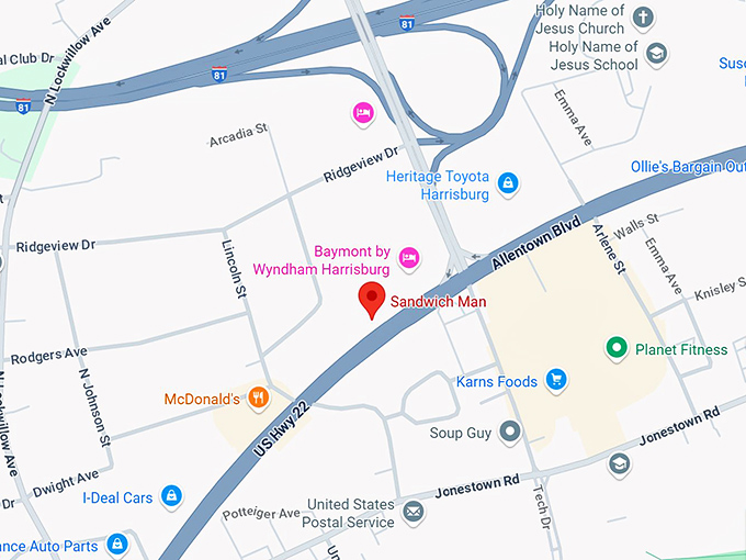 16. sandwich man map