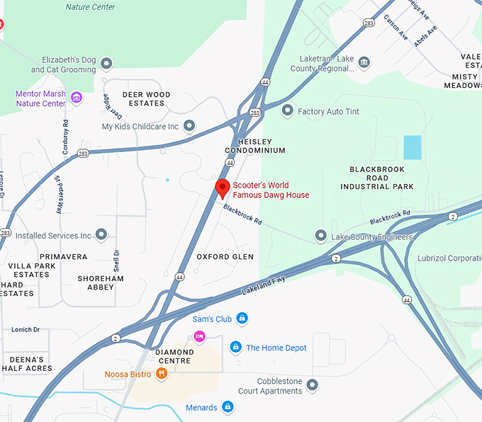 16. scooter's world famous dawg house map