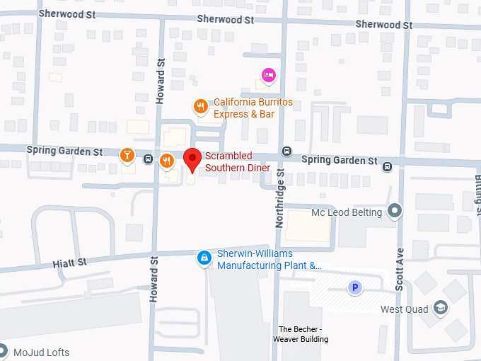 16. scrambled southern diner map