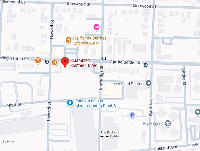 16. scrambled southern diner map