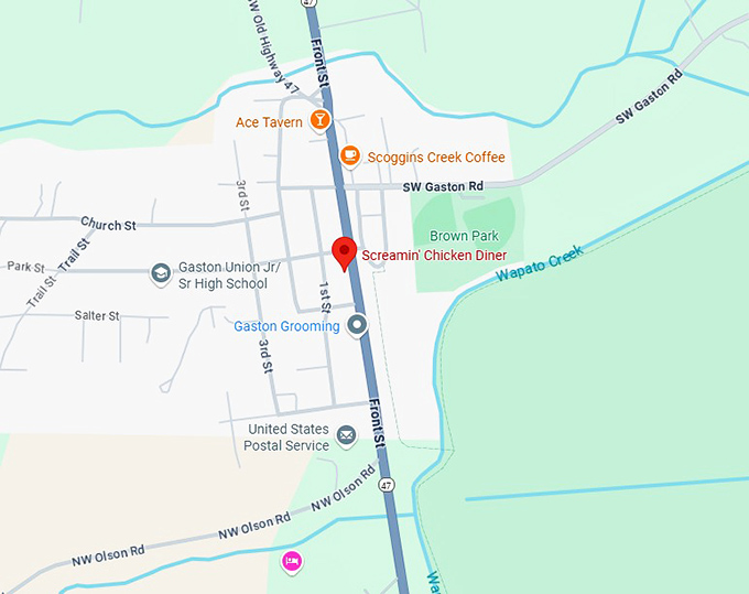 16. screamin' chicken diner map