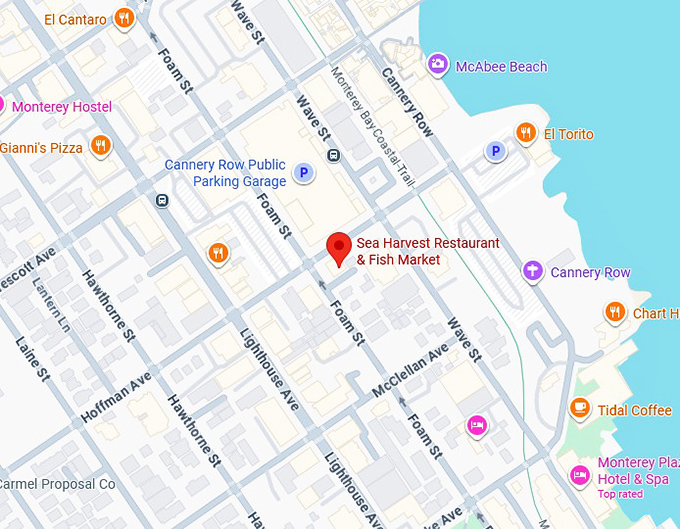 16. sea harvest restaurant & fish market map