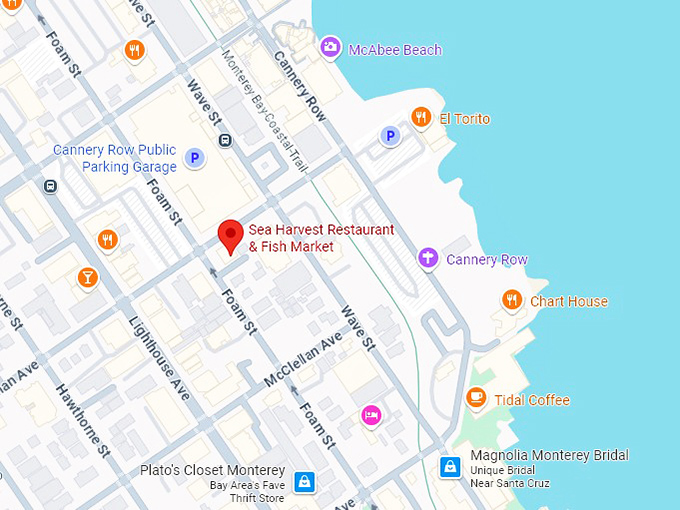 16. sea harvest restaurant & fish market map