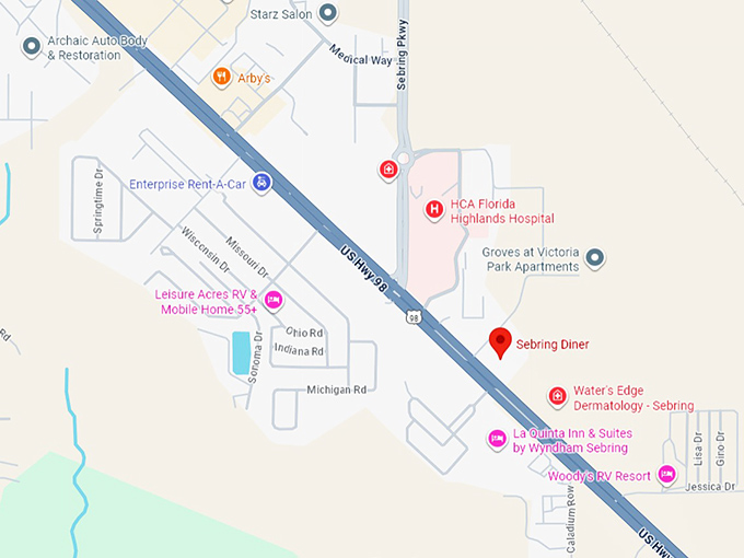 16. sebring diner map
