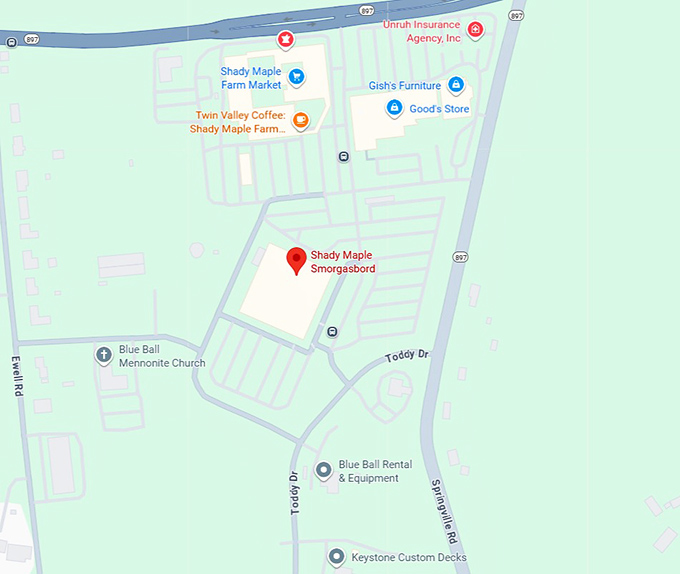 16. shady maple smorgasbord map
