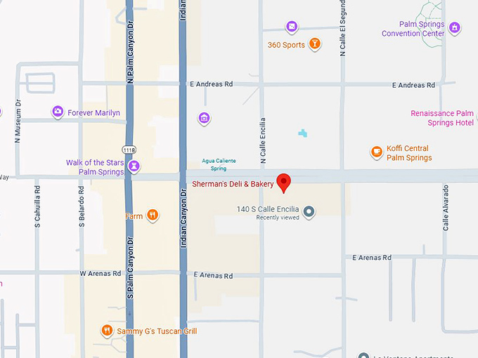 16. sherman's deli & bakery map