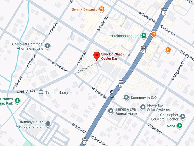 16. shuckin' shack oyster bar map