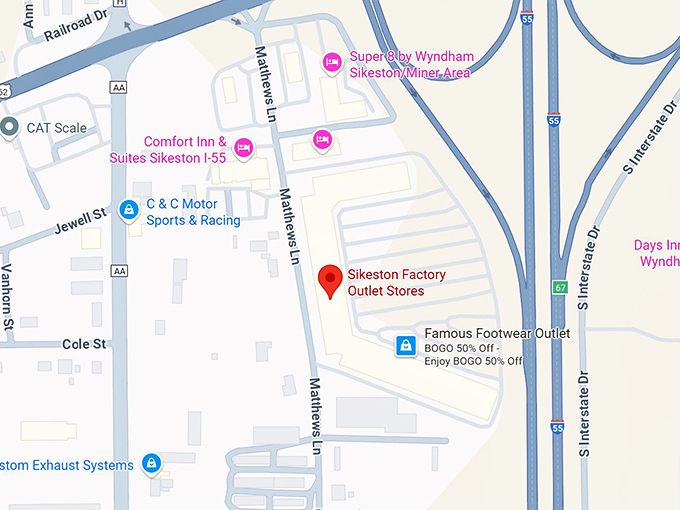 16. sikeston factory outlet stores map