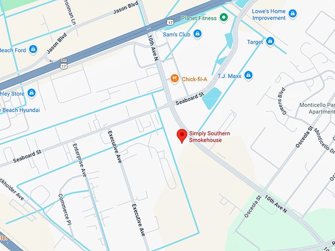 16. simply southern smokehouse map