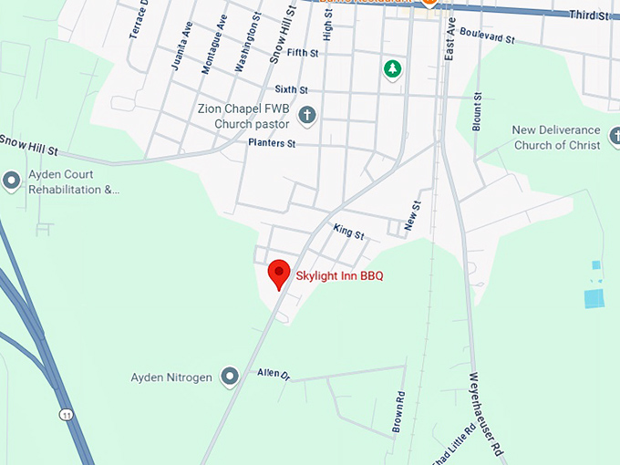 16. skylight inn bbq map