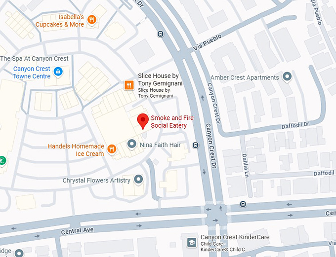 16. smoke and fire social eatery map