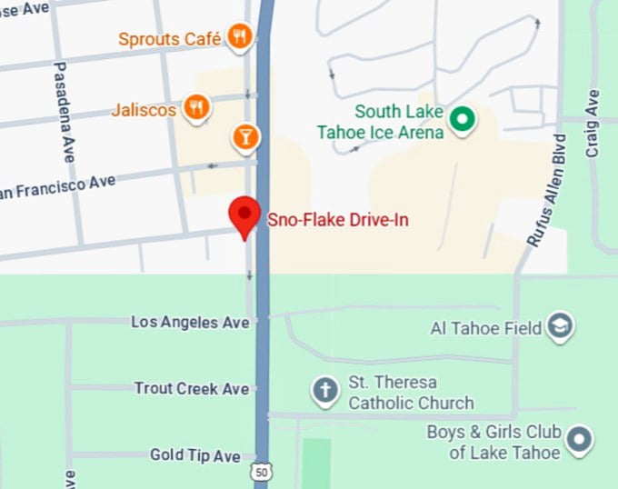 sno flake drive in map