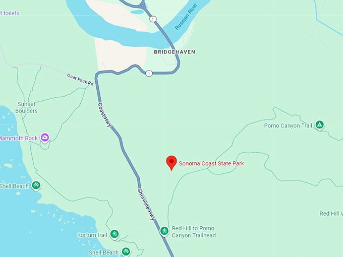 16. sonoma coast state park map