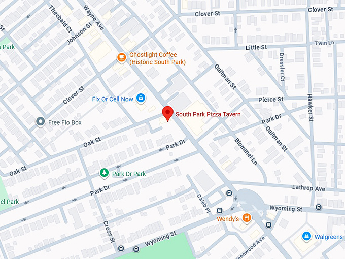 south park pizza tavern map