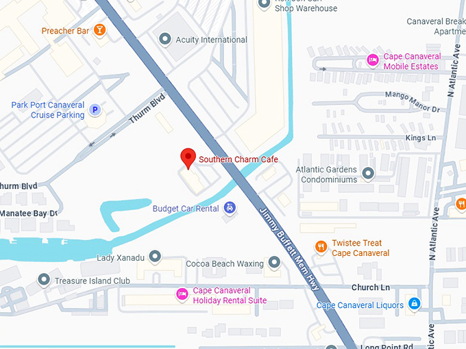 16. southern charm cafe map
