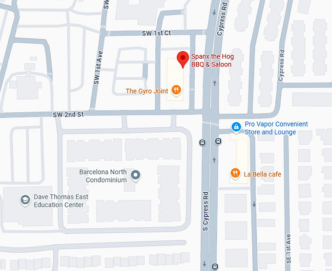 16. spanx the hog bbq & saloon map