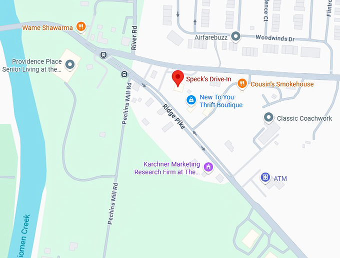 16. speck's drive in map