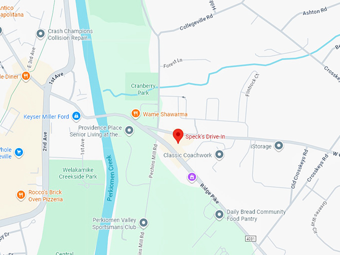 16. speck's drive in map