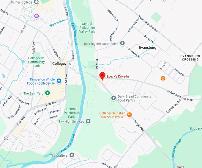 16. speck's drive in map