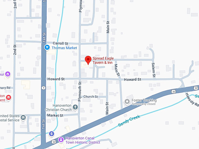16. spread eagle tavern & inn map