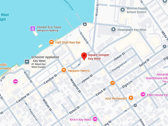 16. square grouper key west map