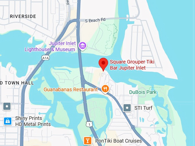 16. square grouper tiki bar jupiter inlet map