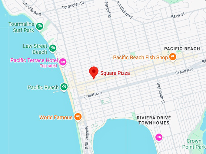 16. square pizza map