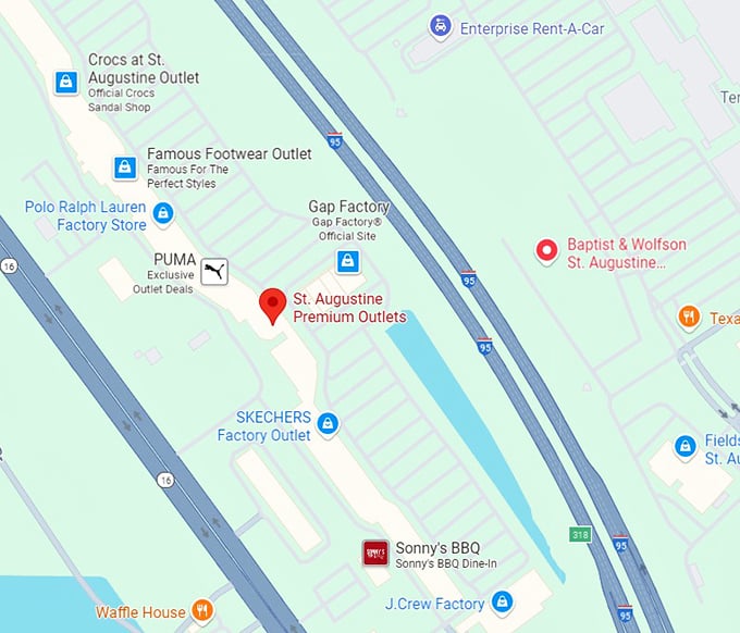 16. st. augustine premium outlets map