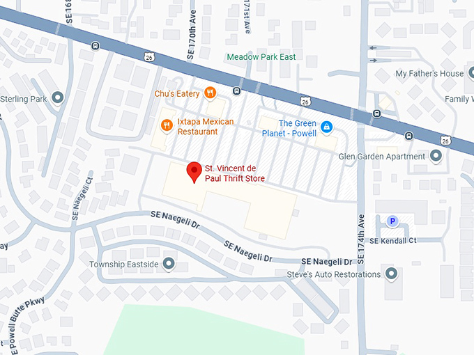 16. st. vincent de paul thrift store (17108 se powell blvd) map