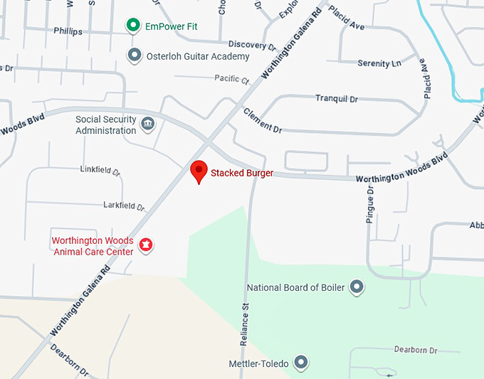 16. stacked burger co map