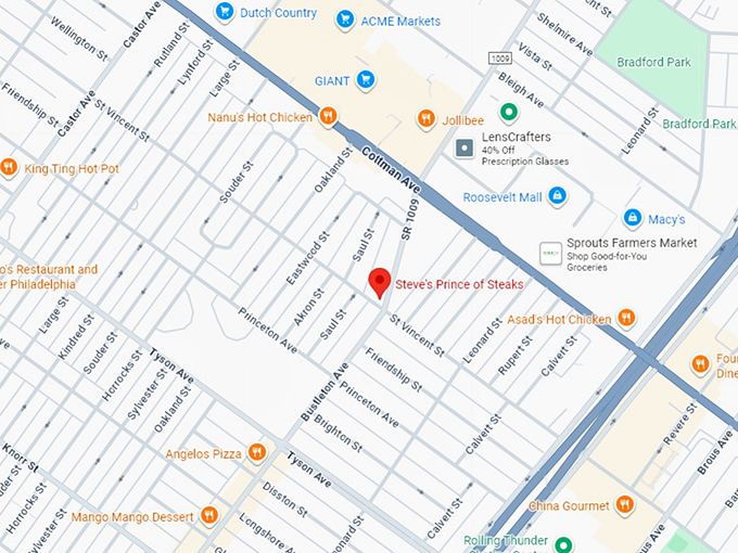 16. steve’s prince of steaks map