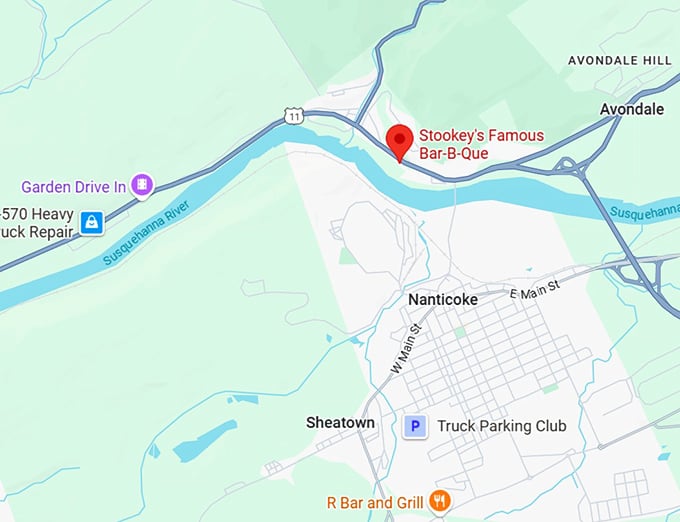 16. stookey's famous bar b que map