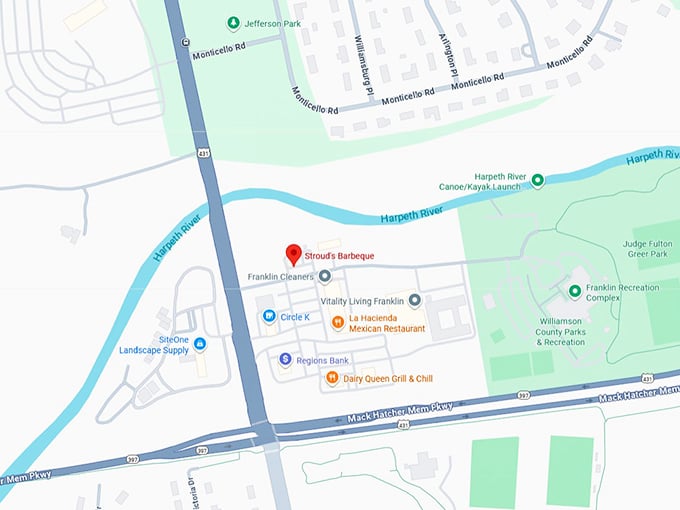 16. stroud's barbeque map