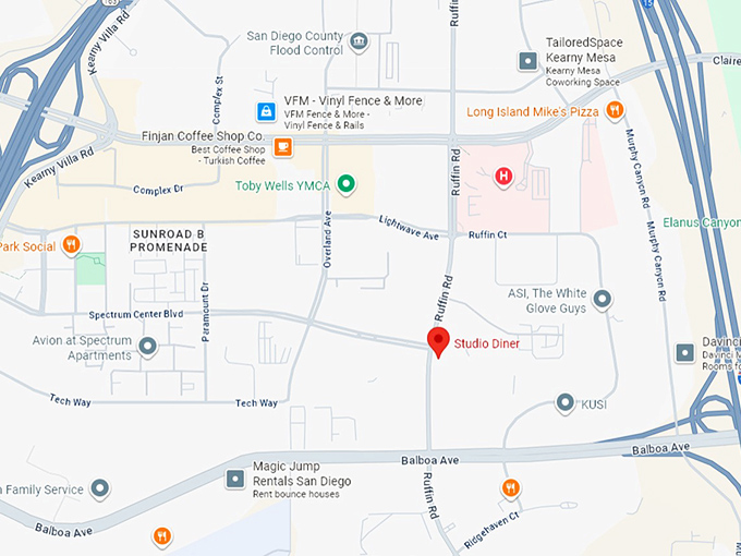 16. studio diner map