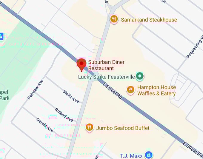 16. suburban diner map