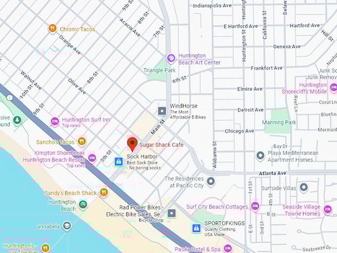 16. sugar shack cafe map