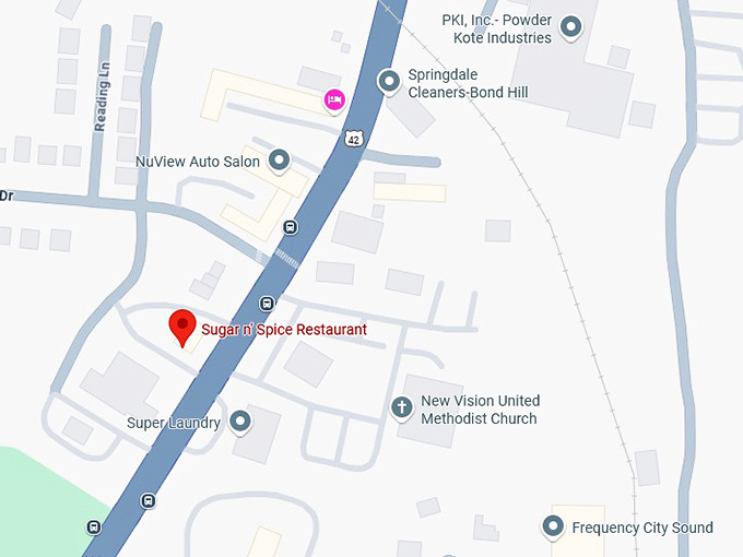 16. sugar n' spice restaurant map