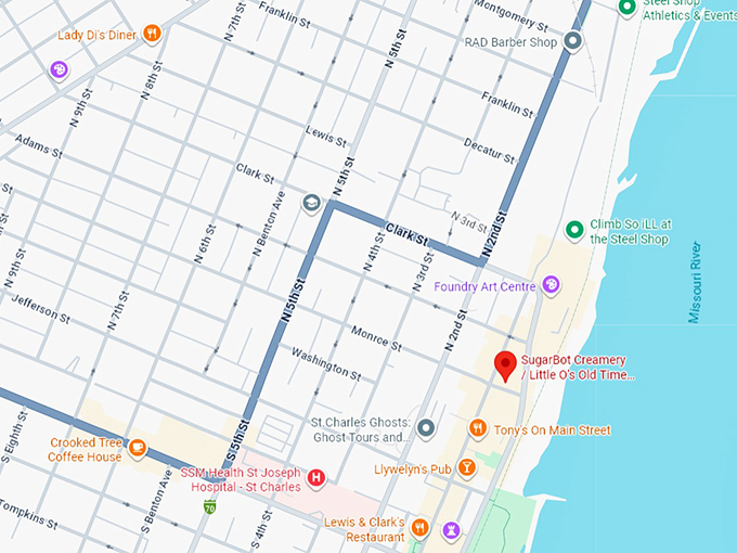 16. sugarbot creamery little o's old time soda fountain map