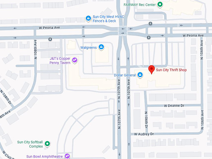 16. sun city thrift shop (10627 w peoria ave) map1