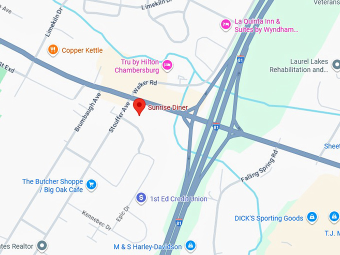 16. sunrise diner map