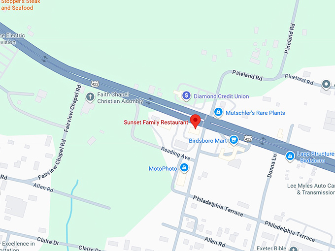 16. sunset family restaurant map