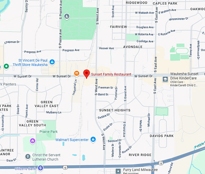 16. sunset family restaurant map