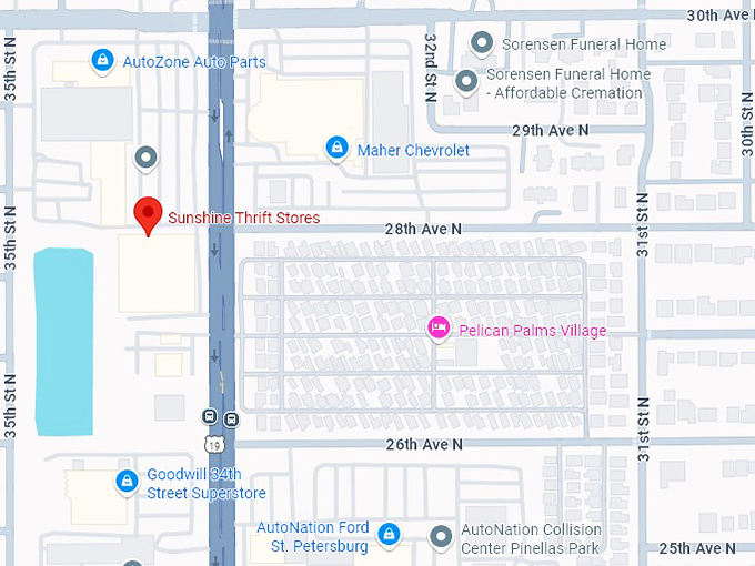 16. sunshine thrift stores map