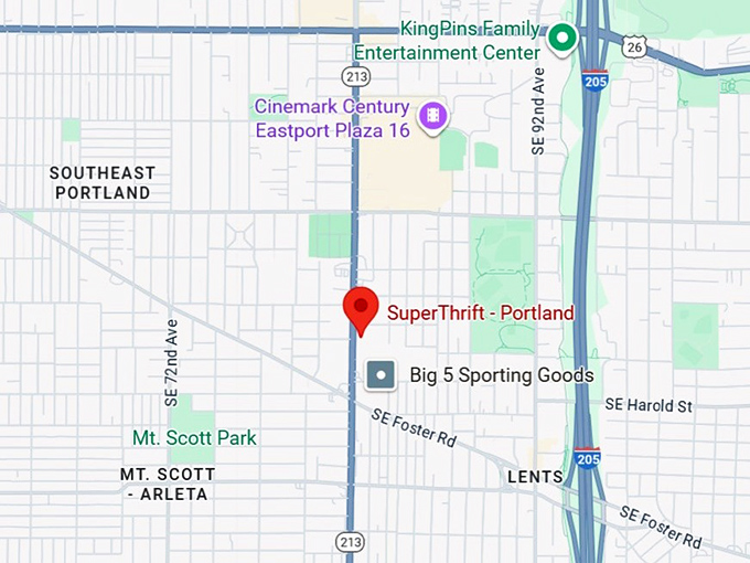 16. superthrift portland (5050 se 82nd ave) map