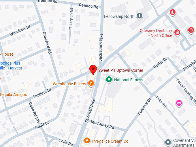 16. sweet p's uptown corner map