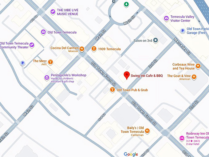 16. swing inn cafe & bbq map